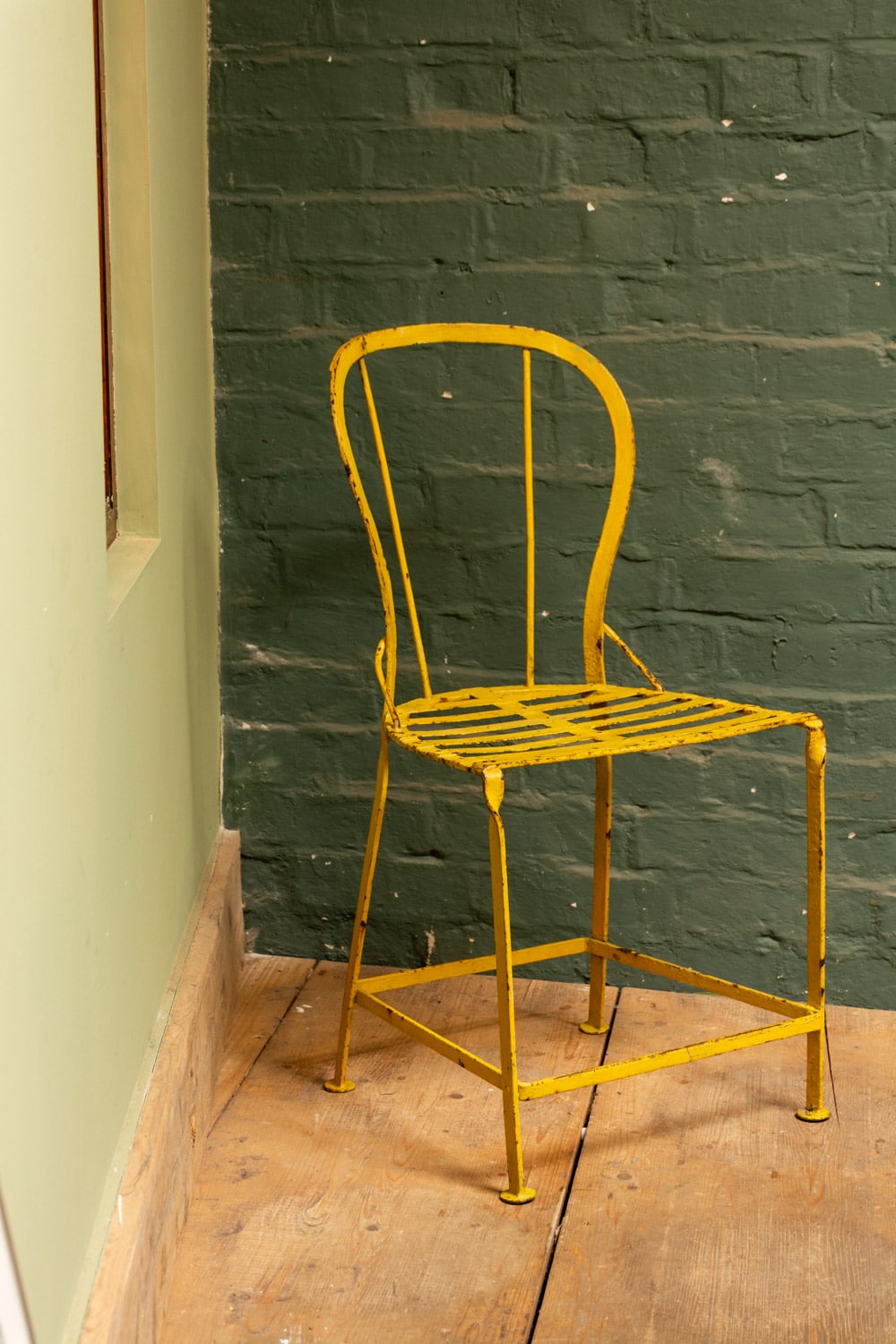 Yellow French Garden Chair #9053 - Retrouvius