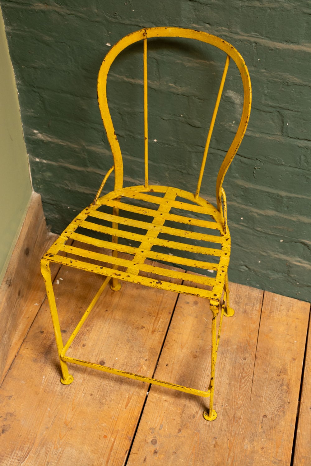 Yellow French Garden Chair #9053 - Retrouvius