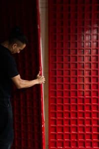 Red Lacquer Panels #8699 - Retrouvius